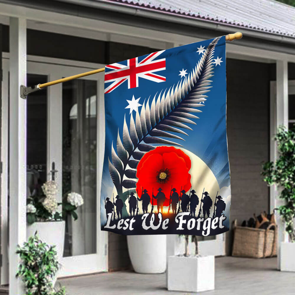 Memorial Day Australian Veteran Anzac Day Lest We Forget Flag TPT1567F ...