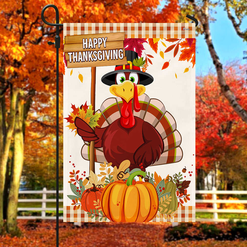 Turkey Happy Thanksgiving Flag – Flagwix