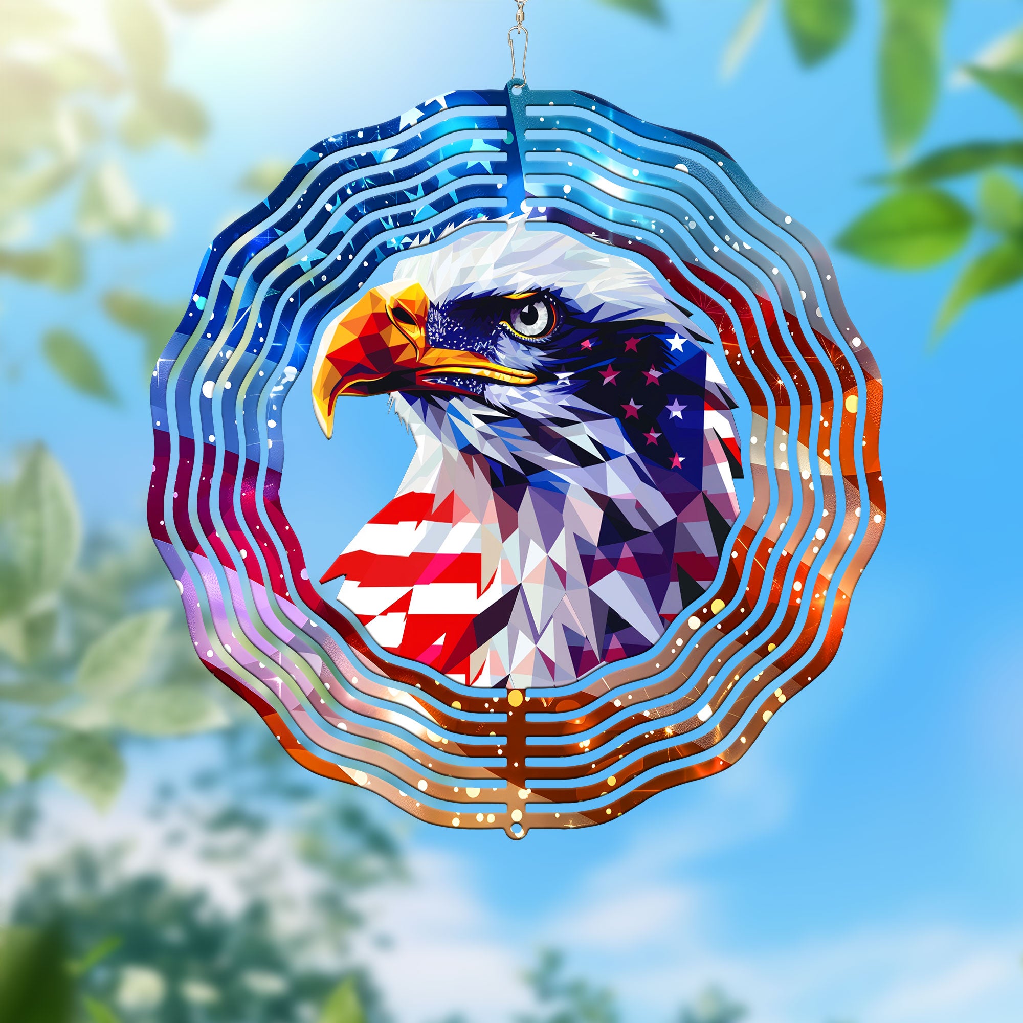 Patriotic Eagle American Bald Eagle Head Wind Spinner – Flagwix