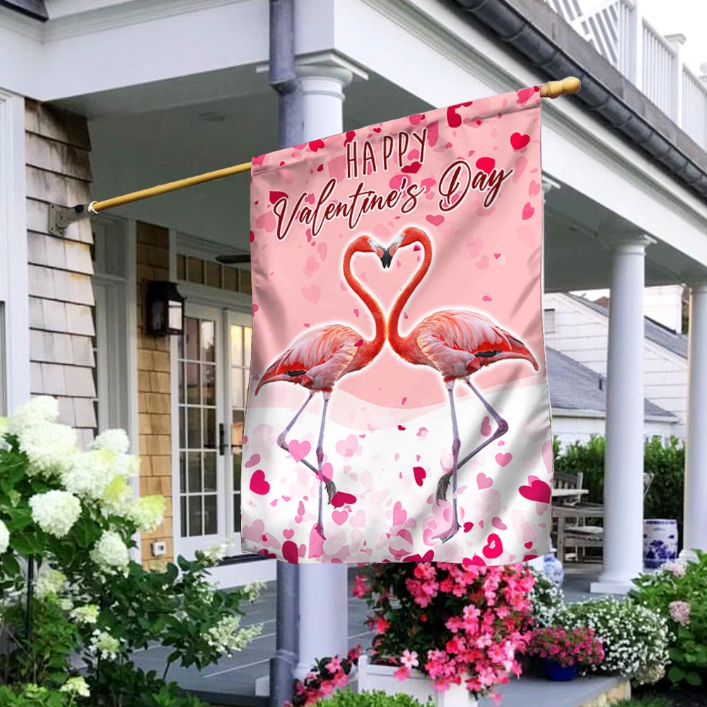 Flamingo Love Happy Valentine's Day Flag – Flagwix