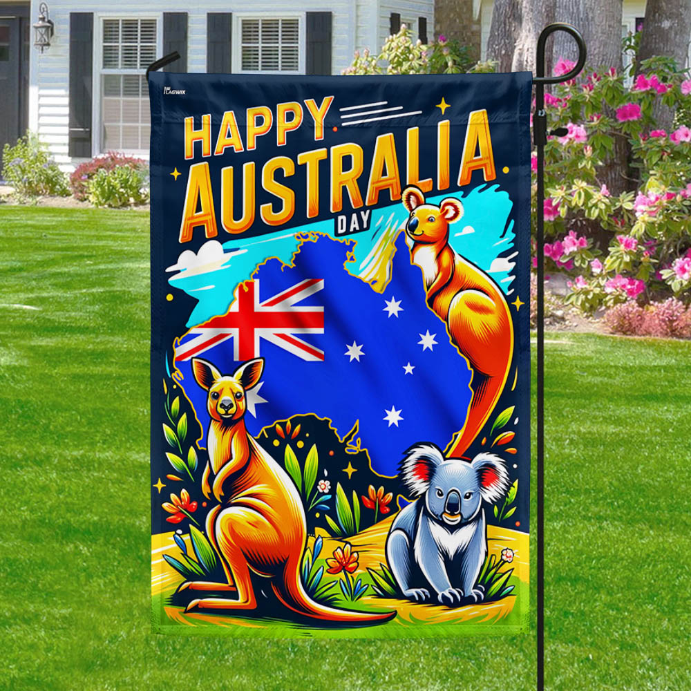 FLAGWIX Happy Australia Day Kangaroo and Koala Flag MLN2349F – Flagwix