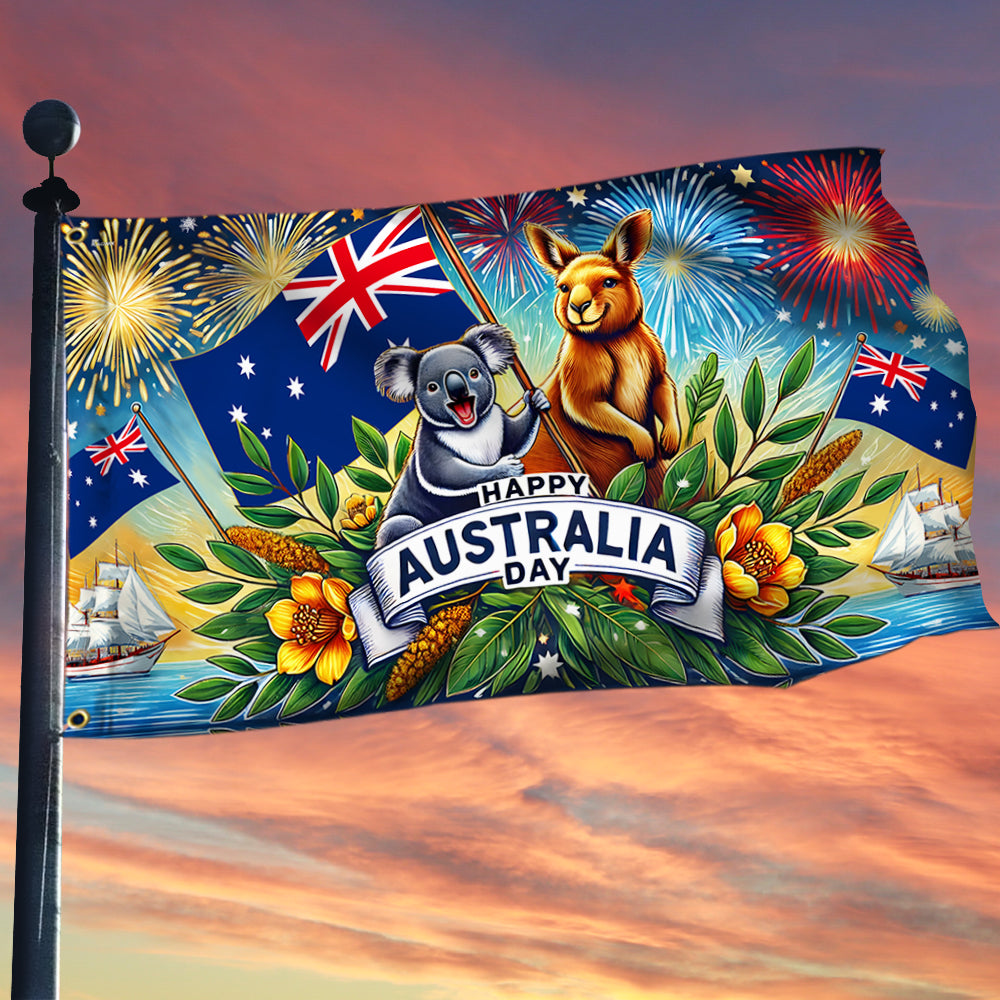 Australia Day Kangaroo and Koala Australian Grommet Flag – Flagwix