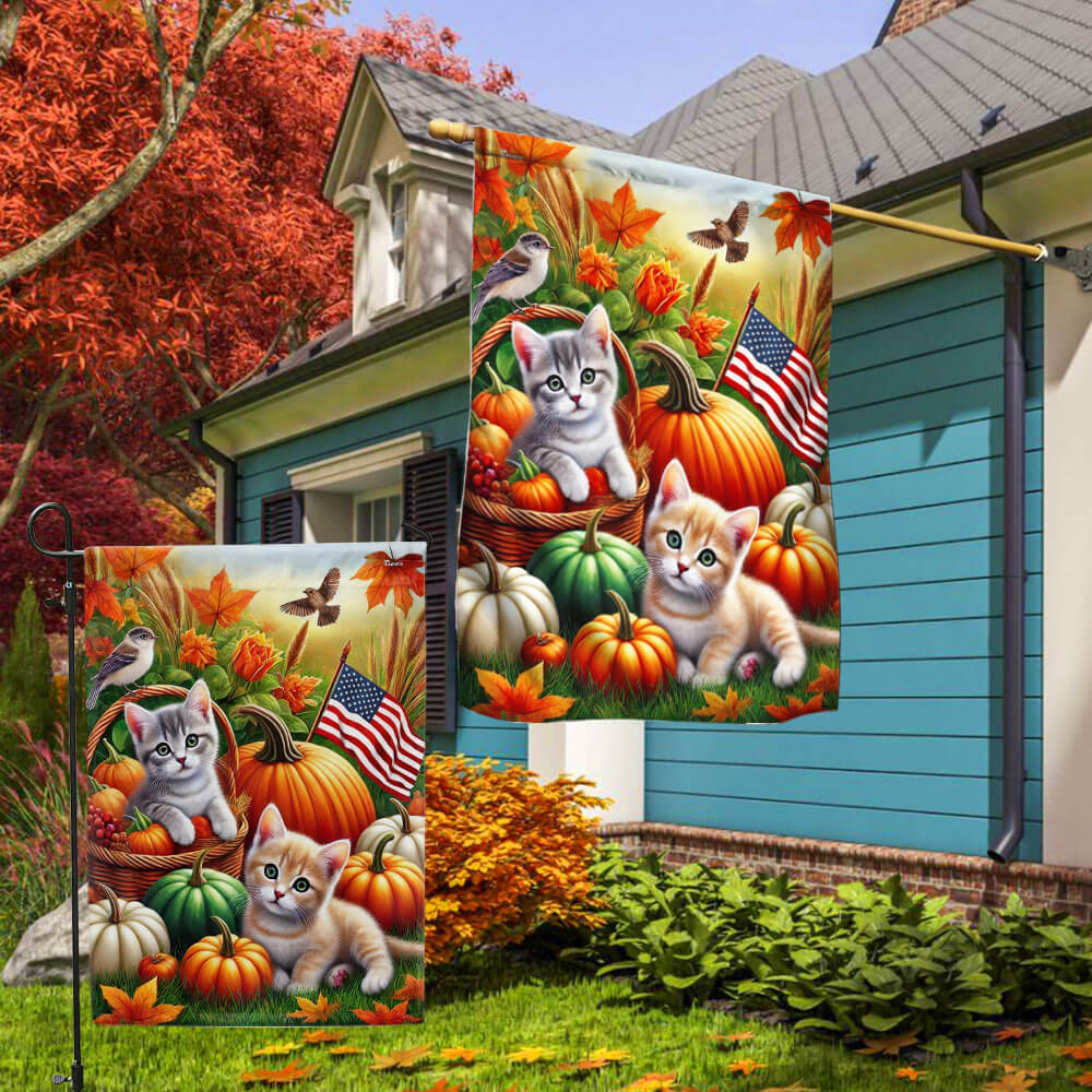 Cat Fall Pumpkins Flag – Flagwix