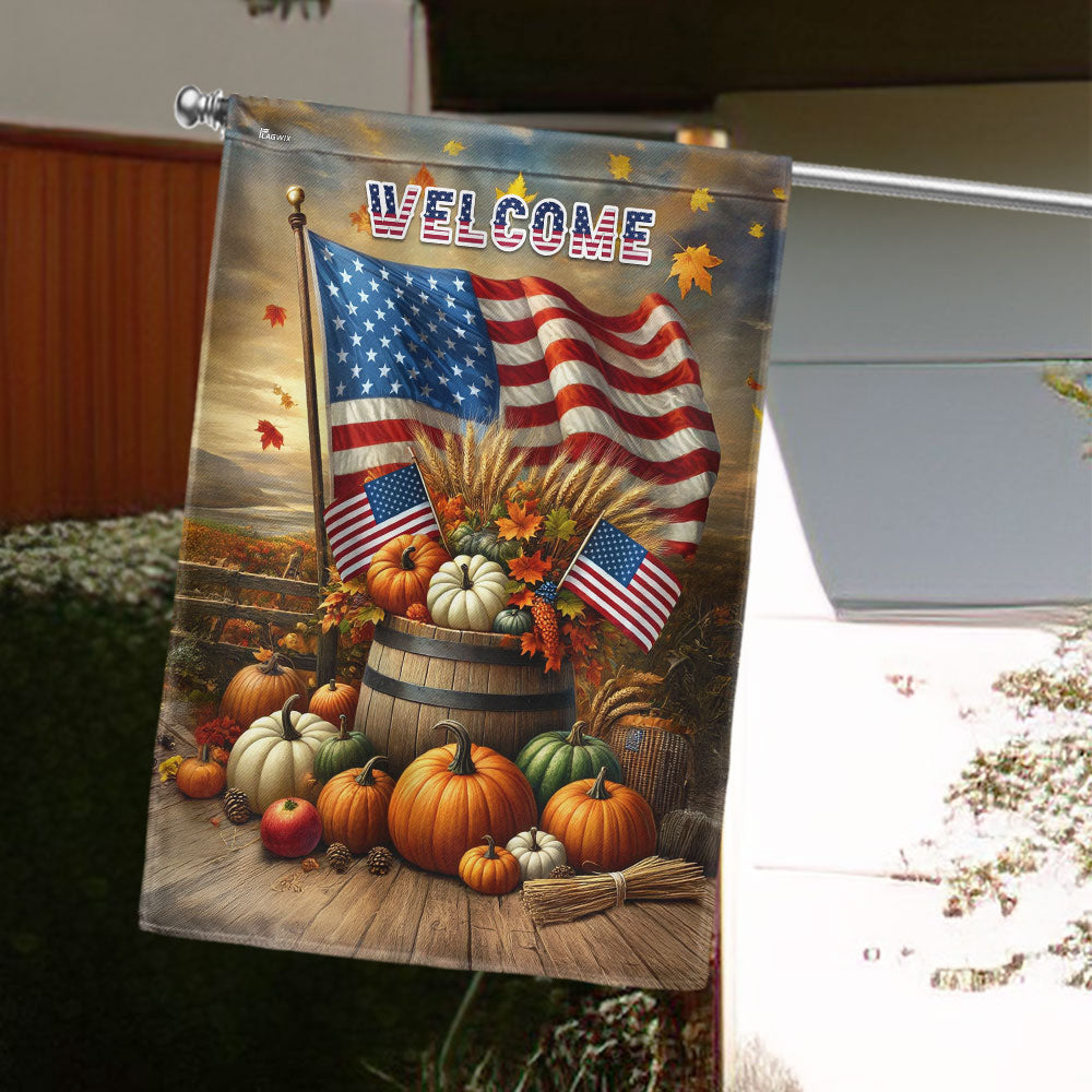 Fall Pumpkins Thanksgiving American Flag – Flagwix