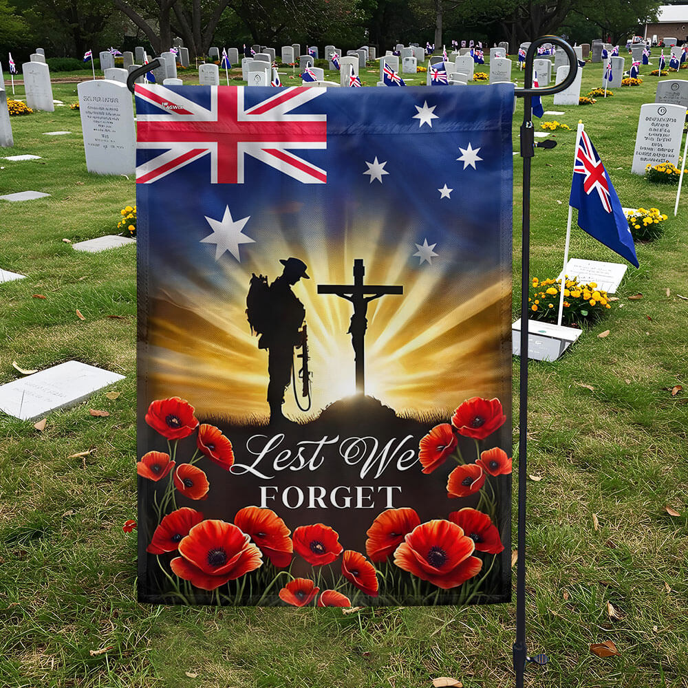Anzac Day, Remembrance Day Australian Veteran Lest We Forget Flag – Flagwix