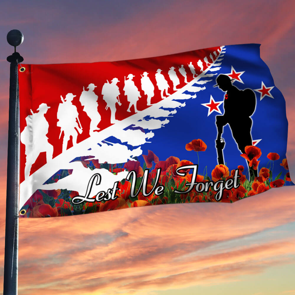 Anzac Day Remembrance Day Grommet Flag Lest We Forget THB3392GFv1 – Flagwix