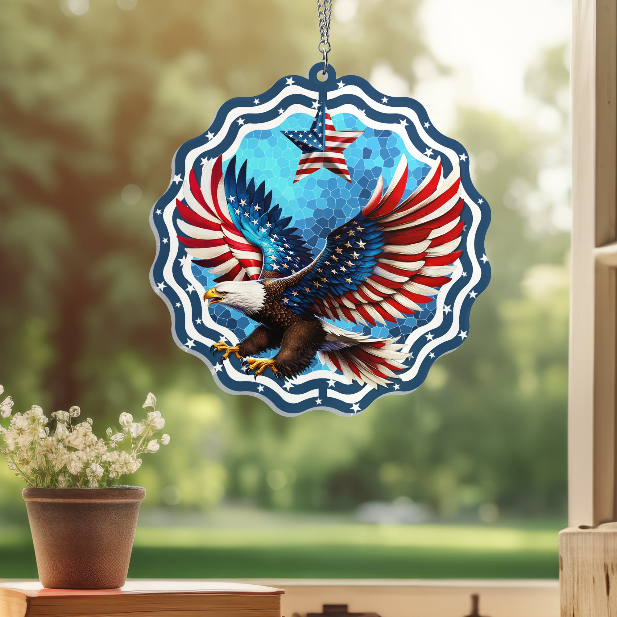 Patriotic Eagle Suncatcher Acrylic Hanging – Flagwix