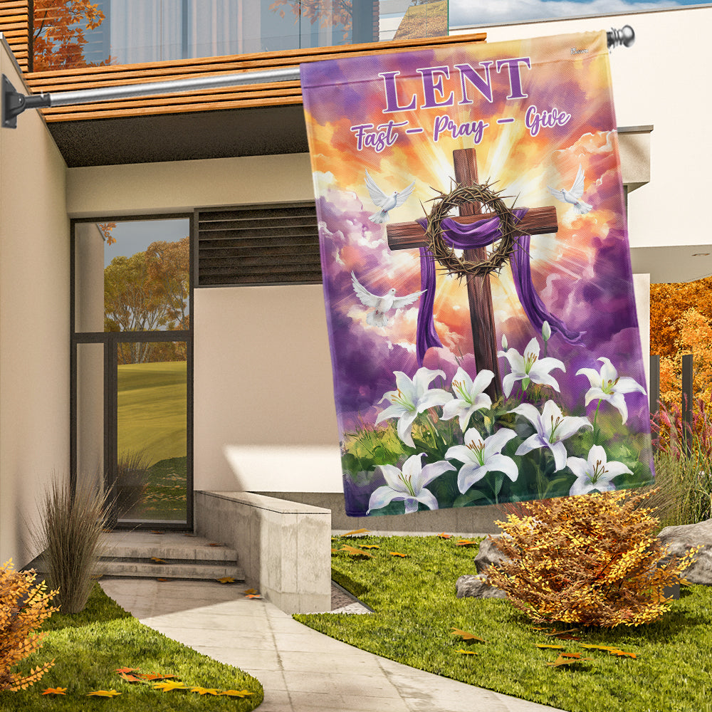 The Season Of Lent Easter Flag Christian Cross Purple Lent Flag – Flagwix