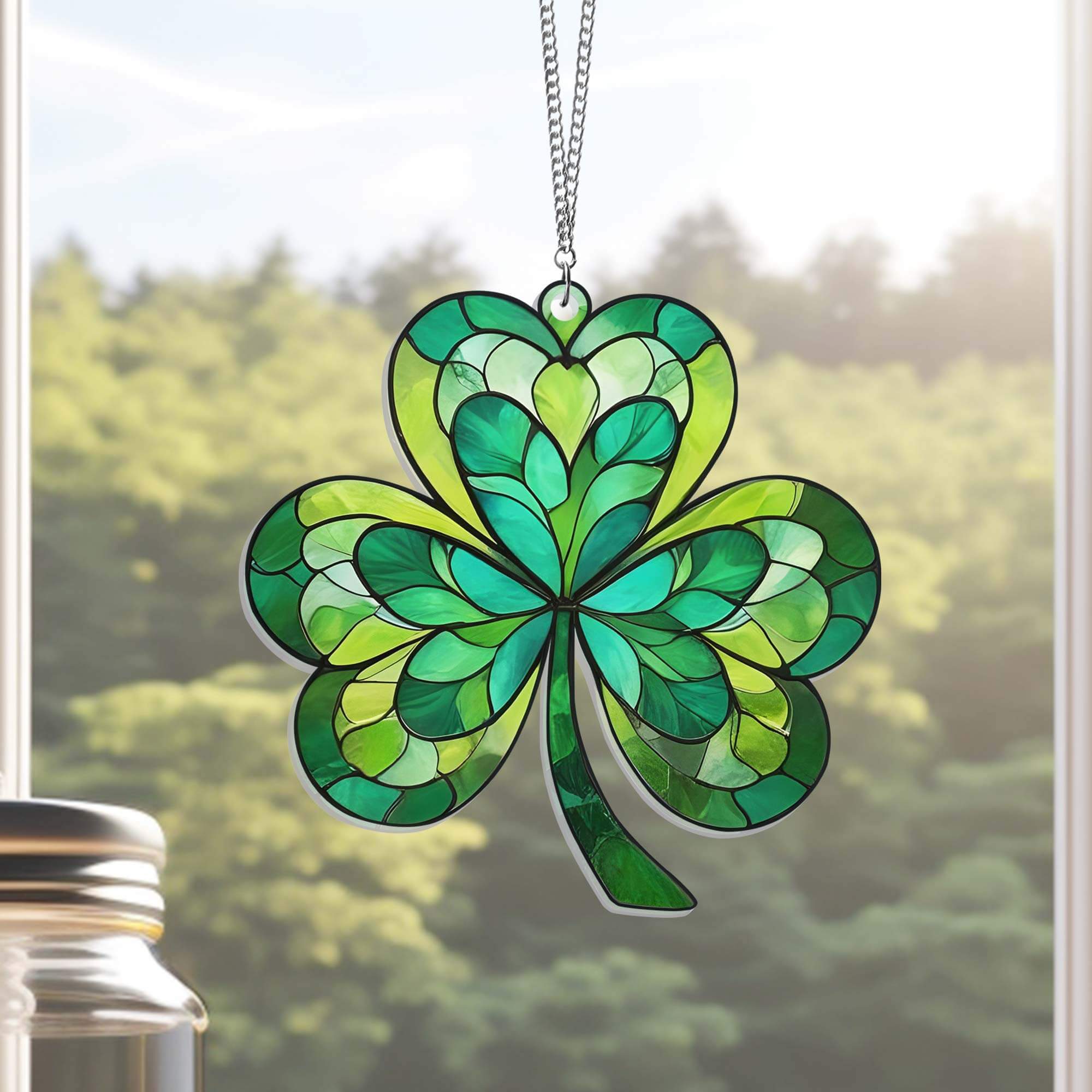 Shamrock Irish Saint Patrick's Day Suncatcher Acrylic Hanging MLN4093A ...