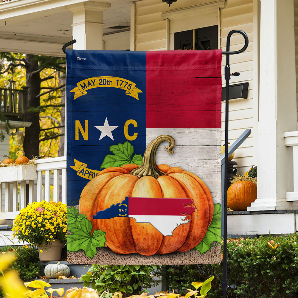 North Carolina Fall Halloween Thanksgiving Pumpkin Flag TQN1616Fv3 – Flagwix