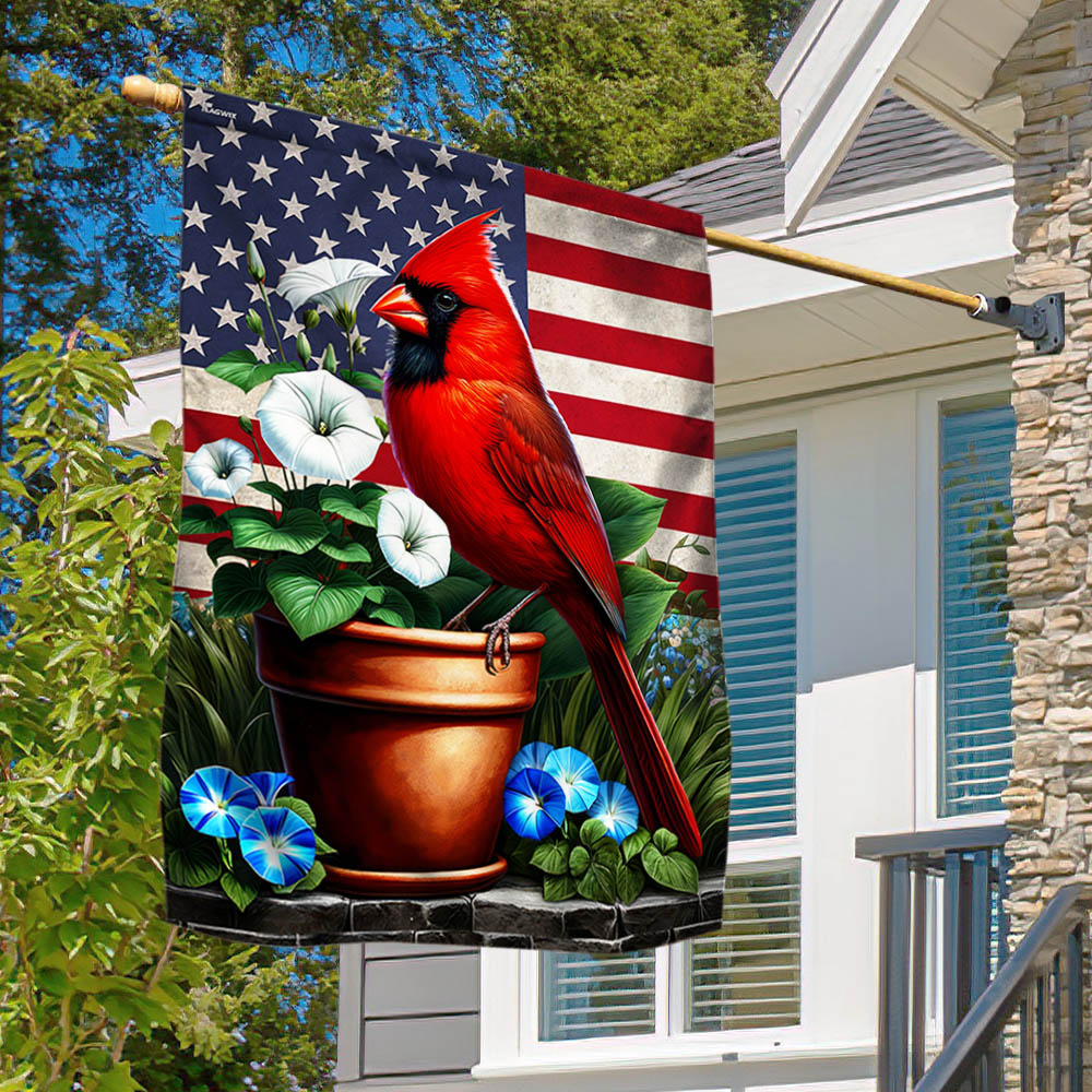 FLAGWIX Cardinal Floral American Flag – Flagwix