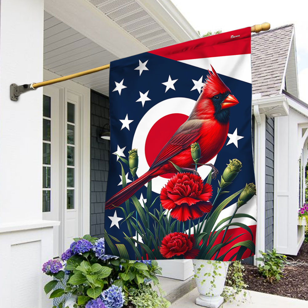 FLAGWIX Ohio State Cardinal and Scarlet Carnation Flower Flag – Flagwix
