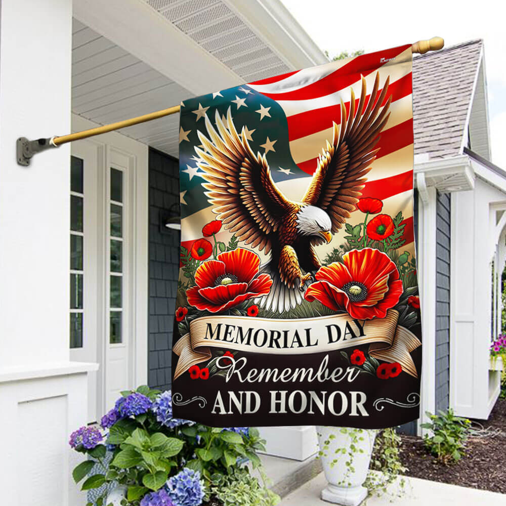 FLAGWIX Memorial Day Remember And Honor Eagle Flag – Flagwix