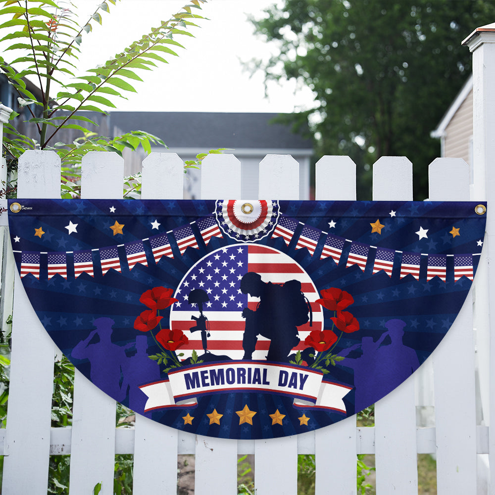 Memorial Day Veteran Kneeling Non-Pleated Fan Flag – Flagwix