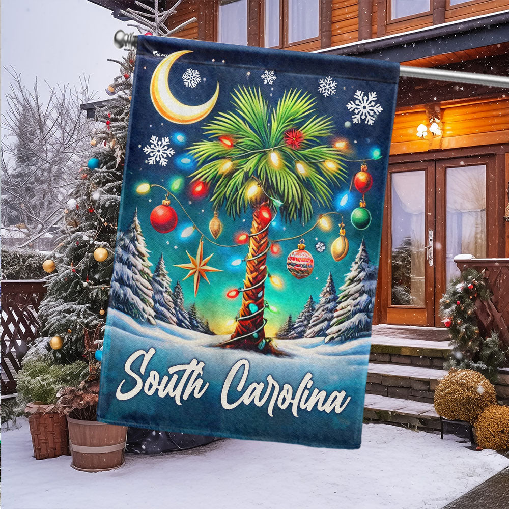 South Carolina Christmas Palm Tree Flag – Flagwix