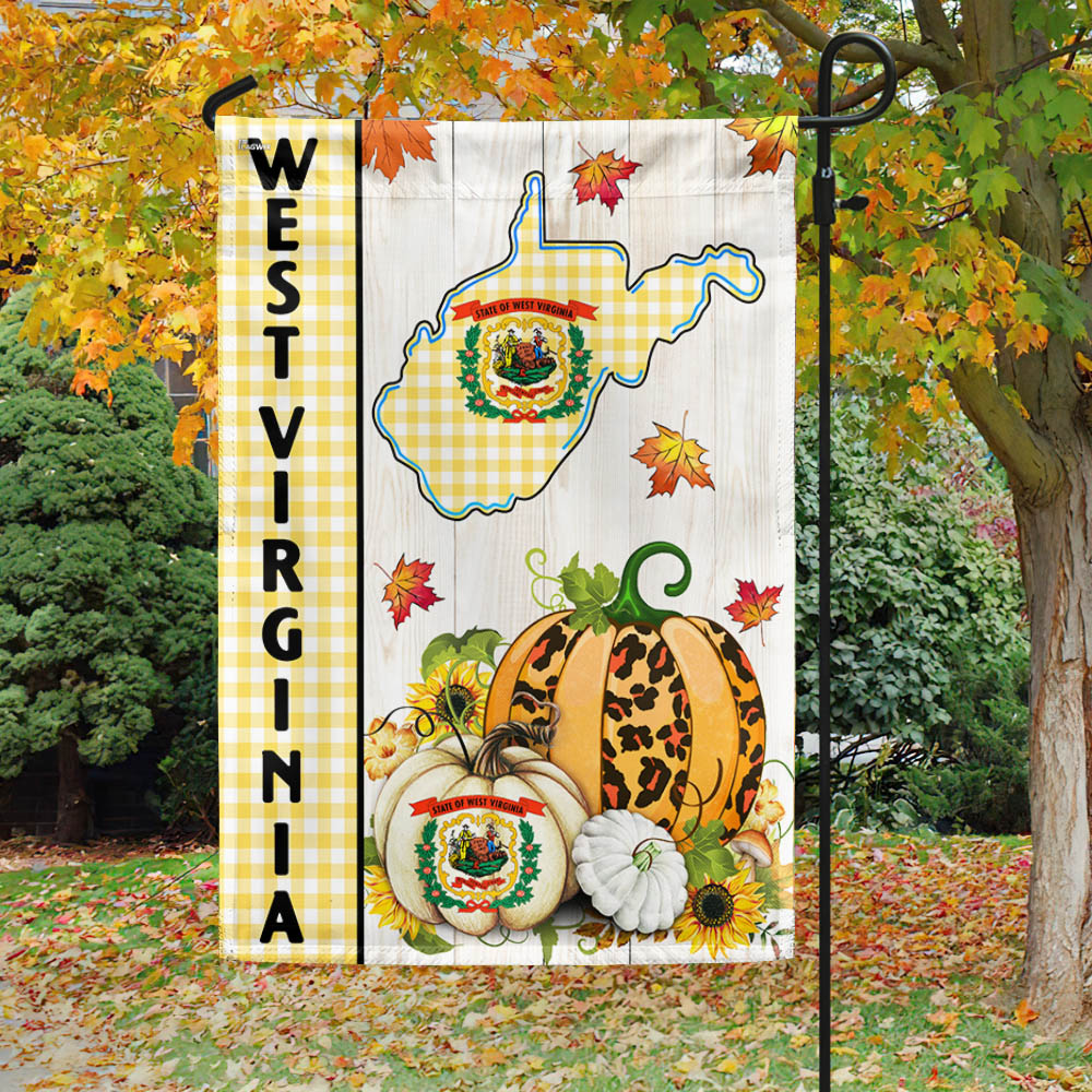 West Virginia State Fall Thanksgiving Pumpkins Flag – Flagwix