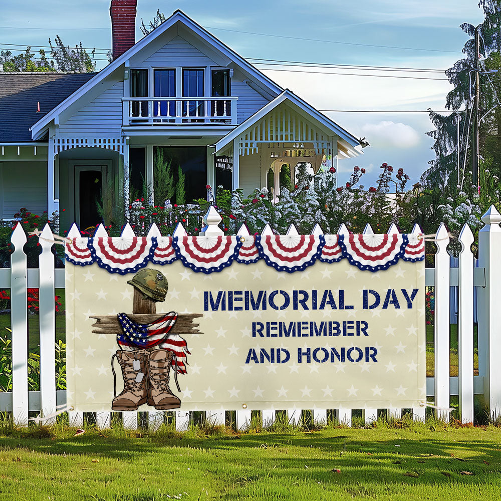 Memorial Day Remember And Honor Fence Banner – Flagwix