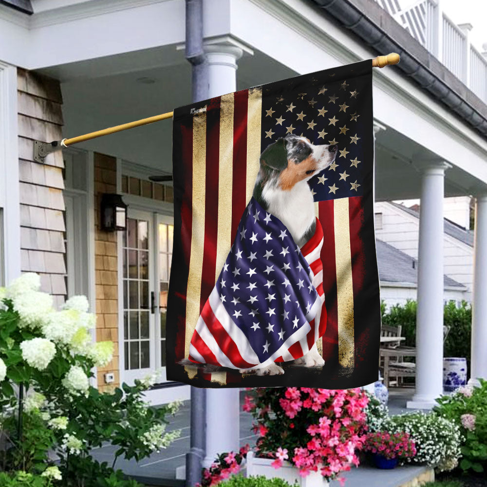 Australian Shepherd American Patriot Flag Wrapped in Glory – Flagwix