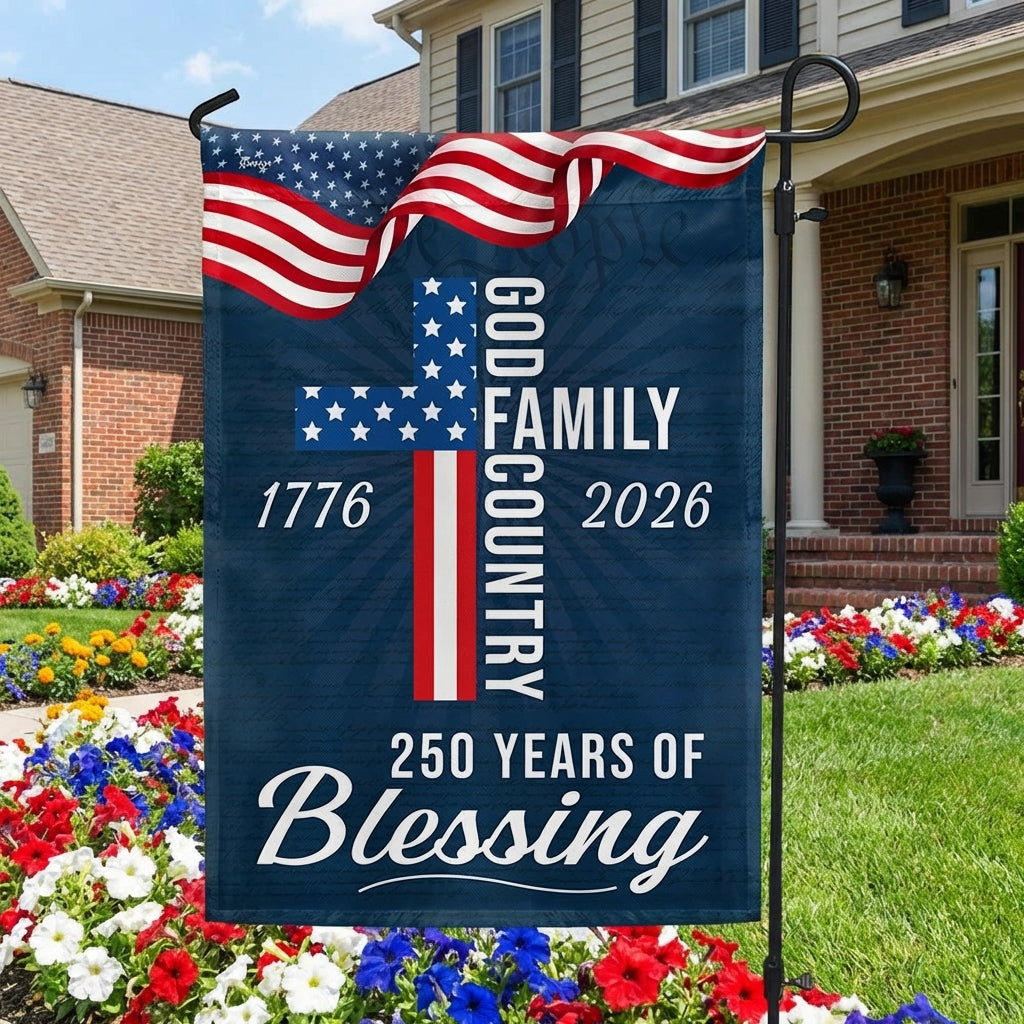 250 Years of Blessing God 1776 2026 Patriotic American Flag – Flagwix