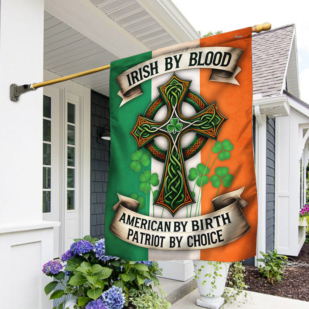Irish Celtic Cross Flag Irish By Blood American By Birth Patriot By Ch ...