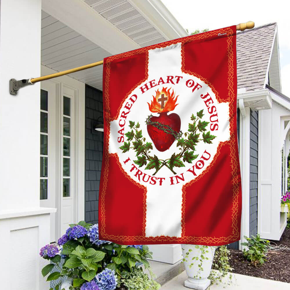 Sacred Heart Of Jesus I Trust In You Christian Catholic Flag – Flagwix