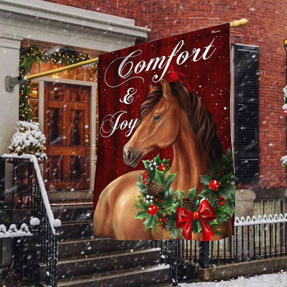 Horse Christmas Comfort And Joy Flag – Flagwix