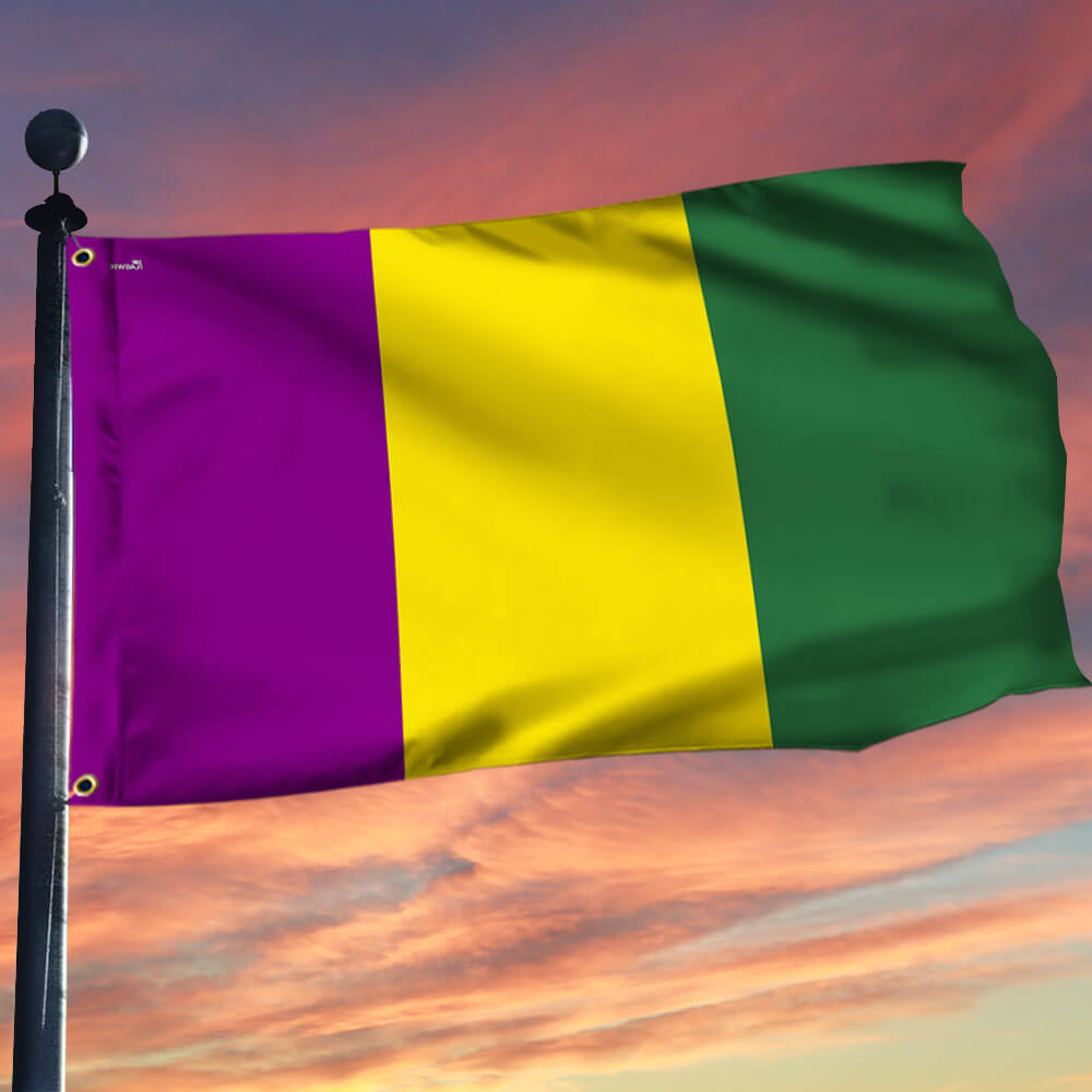 Mardi Gras Grommet Flag, Louisiana Carnival Tradition – Flagwix
