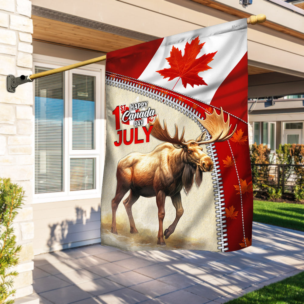 Happy Canada Day Canada Moose Flag – Flagwix