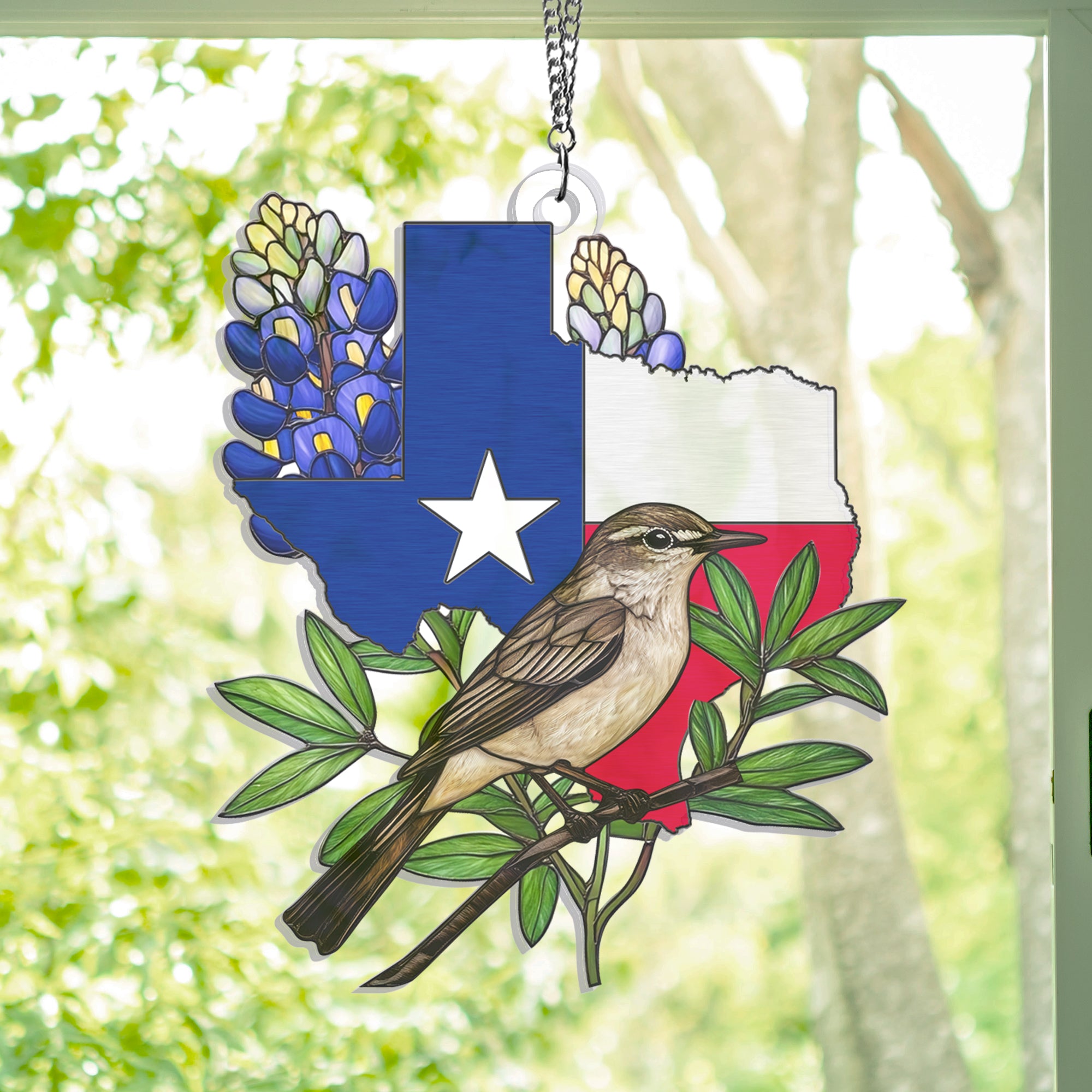 Texas Northern Mockingbird Suncatcher Acrylic Hanging – Flagwix