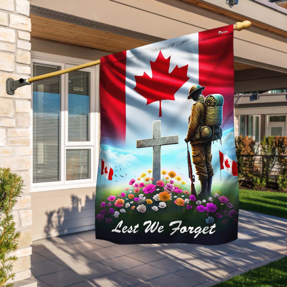 FLAGWIX Canada Veteran Memorial Lest We Forget Flag – Flagwix