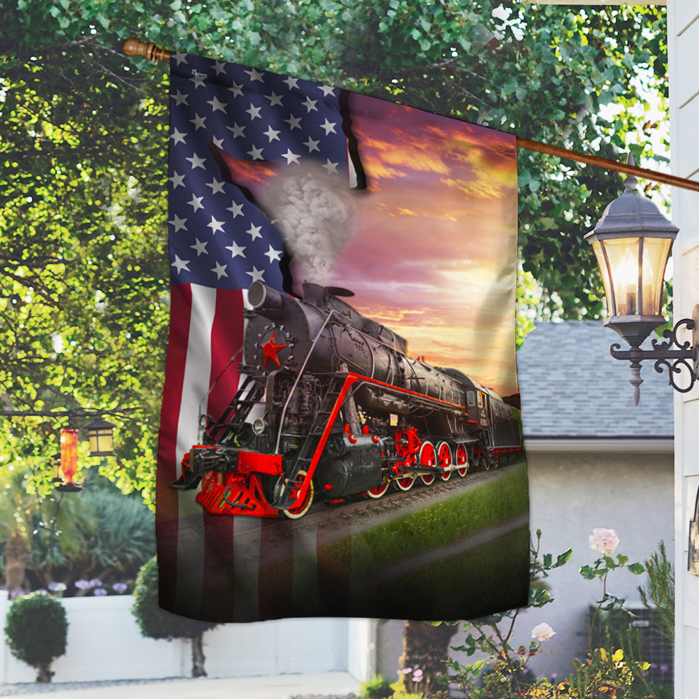 Steam Train Flag Vintage Train American Flag – Flagwix