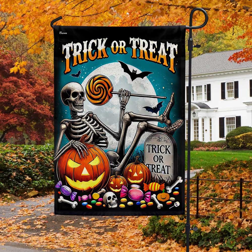 Skull Halloween Trick or Treat Flag – Flagwix