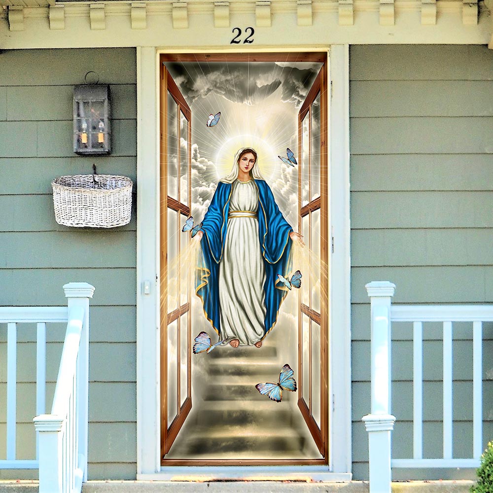 Mother Mary, Blessed Virgin Mary Door Cover – Flagwix