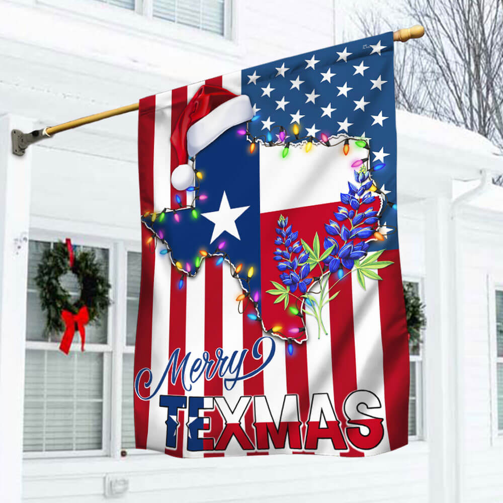 Texas Christmas State Merry Texmas Bluebonnet American Flag – Flagwix