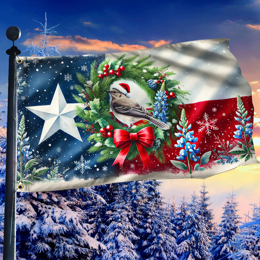 Texas Bluebonnets and Mockingbird Texas Grommet Flag – Flagwix