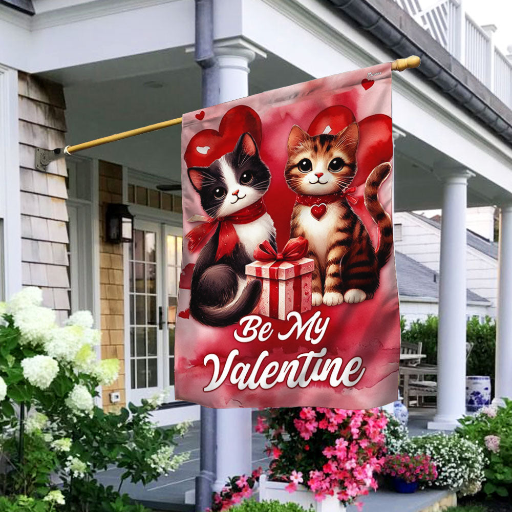 Be My Valentine Cat Couple Flag – Flagwix