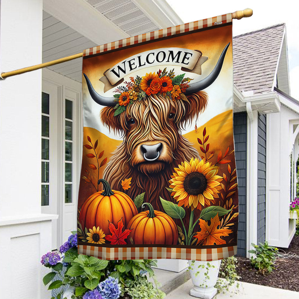 Highland Cow Highland Cattle Fall Flag – Flagwix
