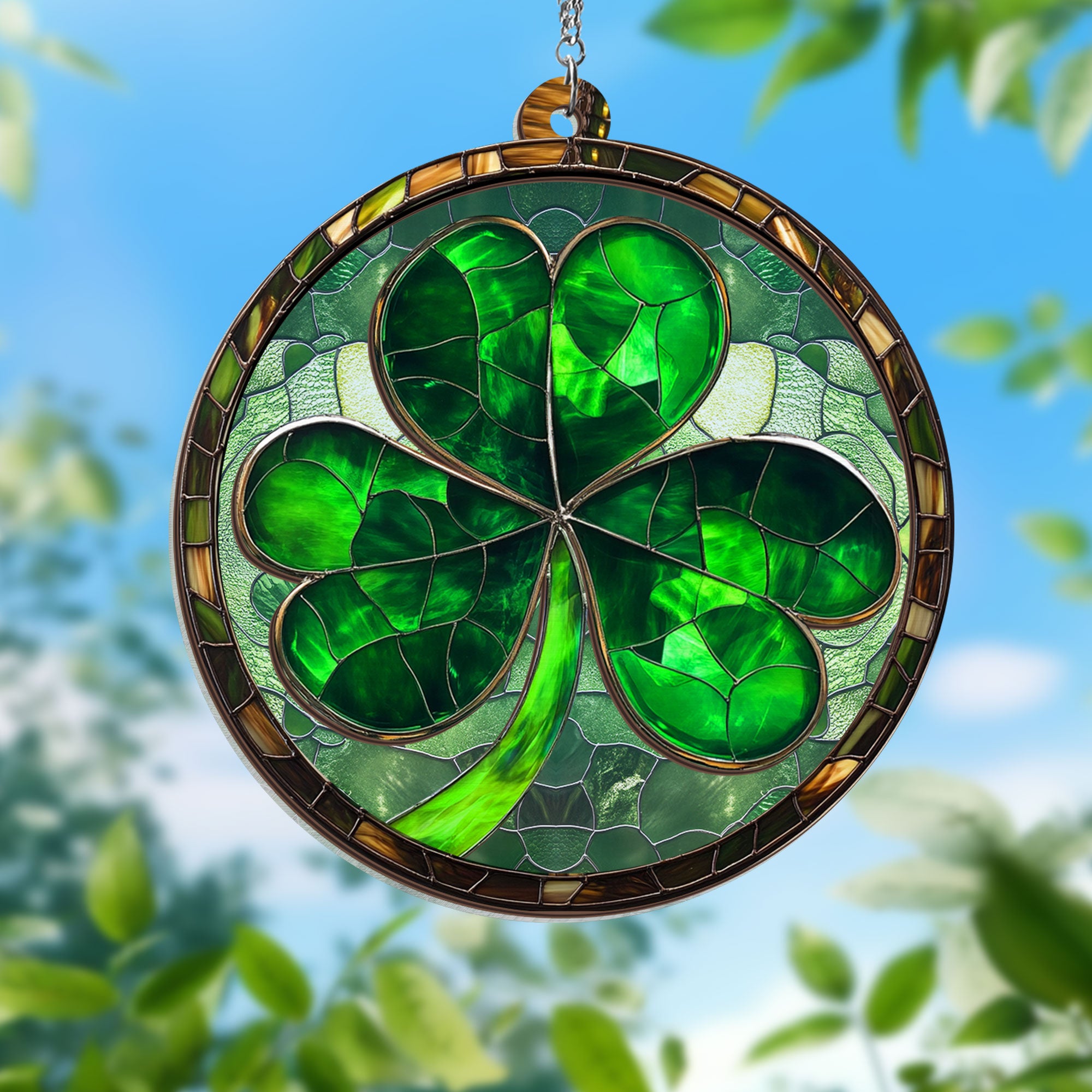 Shamrock Irish Saint Patrick's Day 2 Layered Hanging Suncatcher MLN411 ...