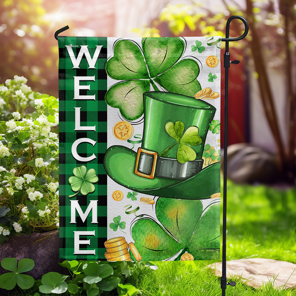 Welcome St. Patrick's Day Irish Paddy's Day Shamrock Ireland Flag – Flagwix