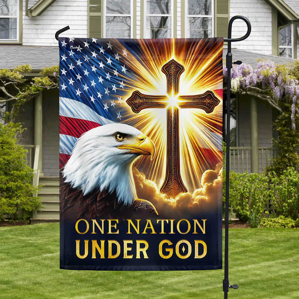 Eagle Patriot Christian Cross One Nation Under God Flag – Flagwix