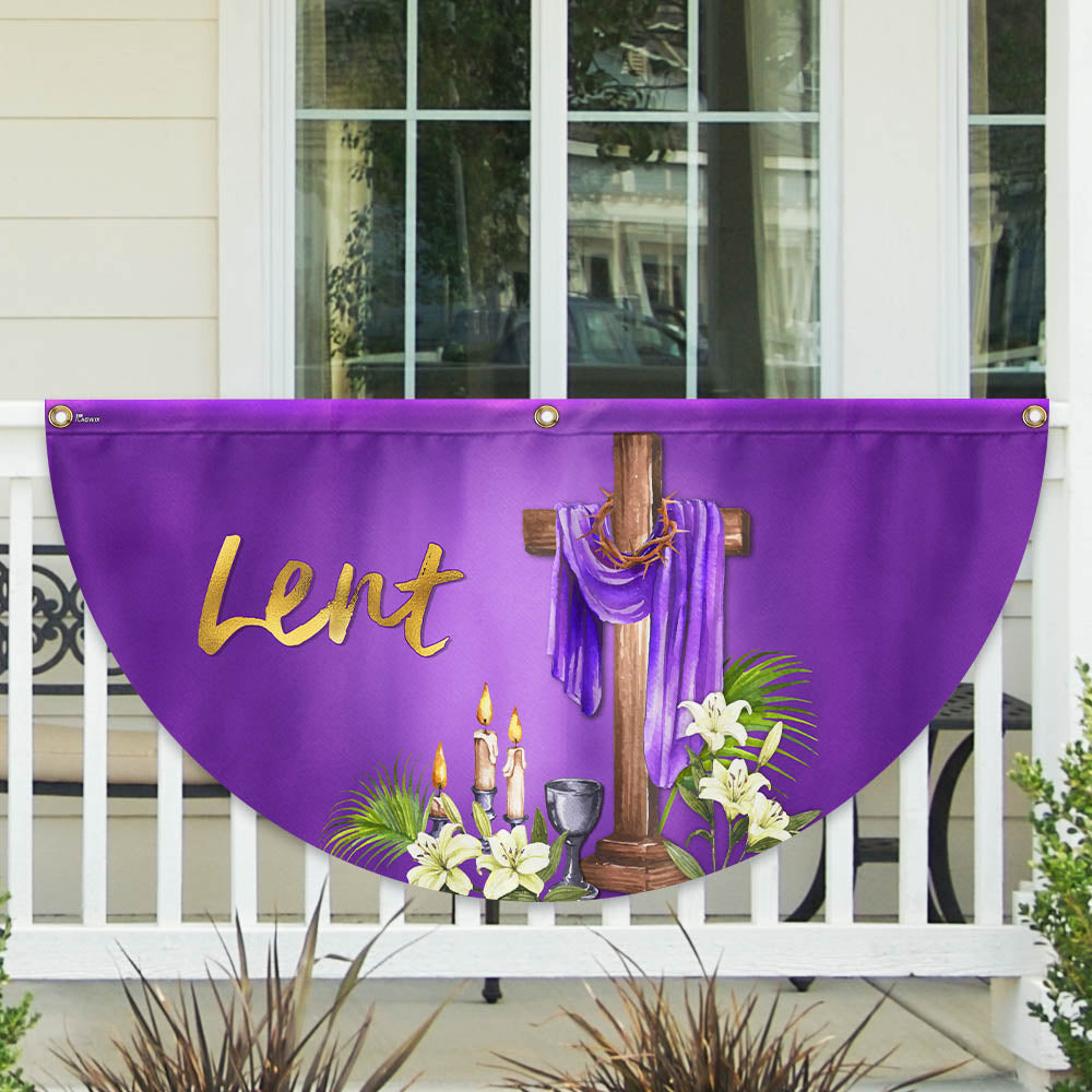 The Season Of Lent Easter Christian Non-Pleated Fan Flag – Flagwix