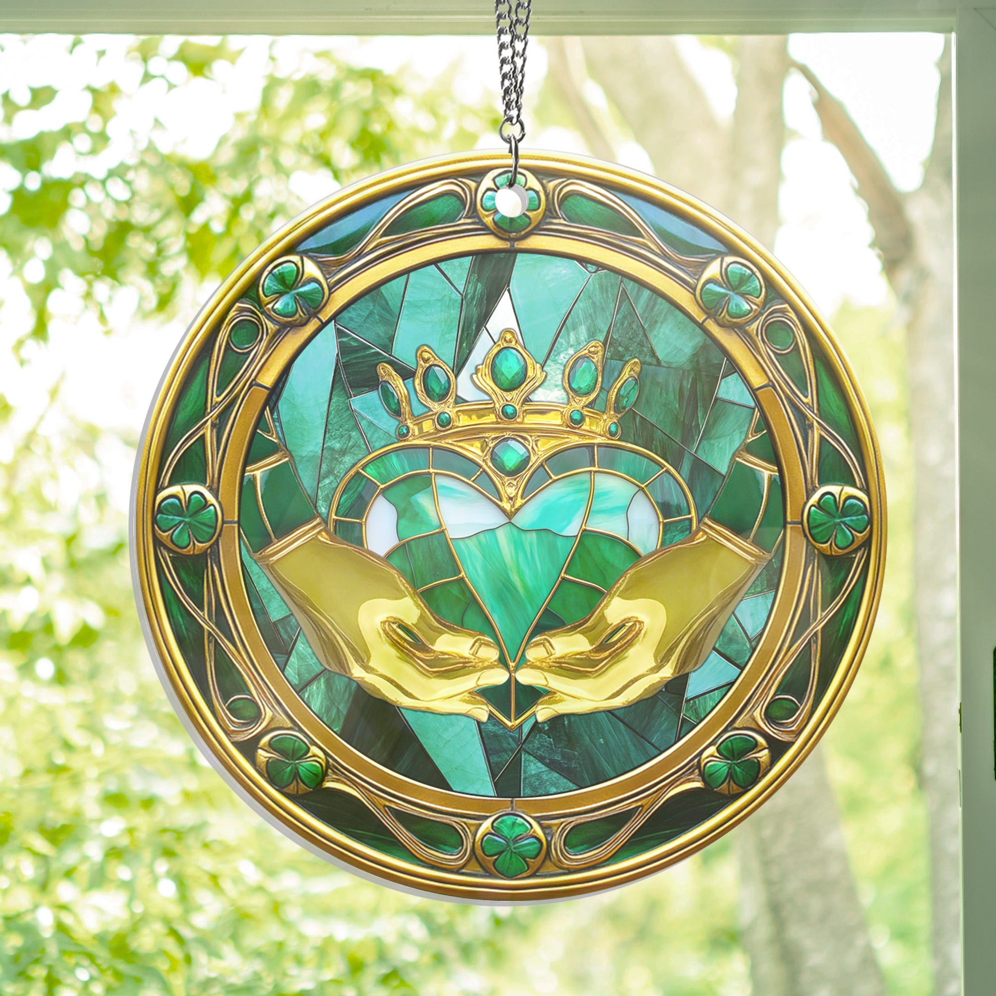 Irish Claddagh Ring Love Loyalty Friendship Suncatcher Acrylic Hanging ...