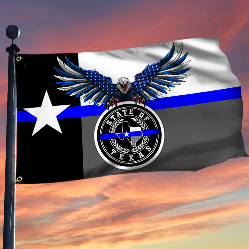Texas Flag Eagle Thin Blue Line – Flagwix