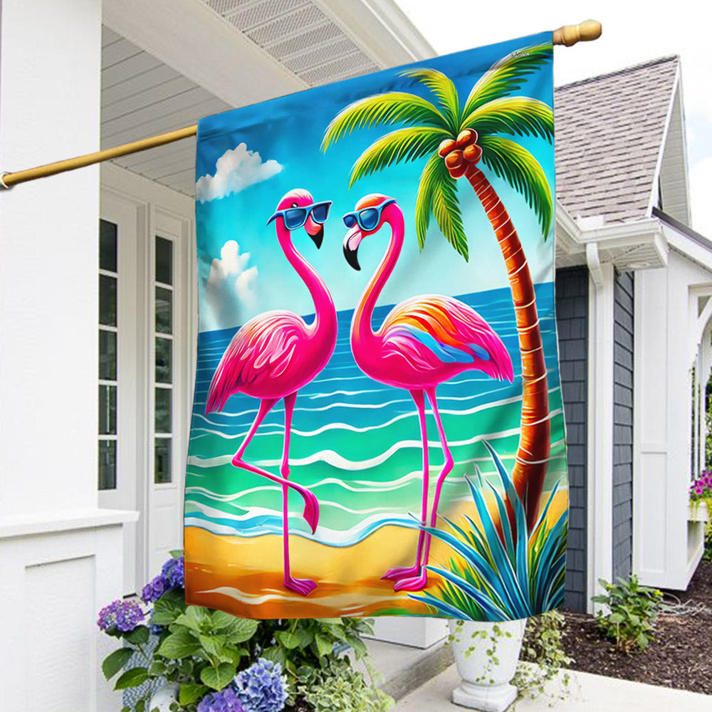 Pink Flamingo Tropical Summer Flag – Flagwix