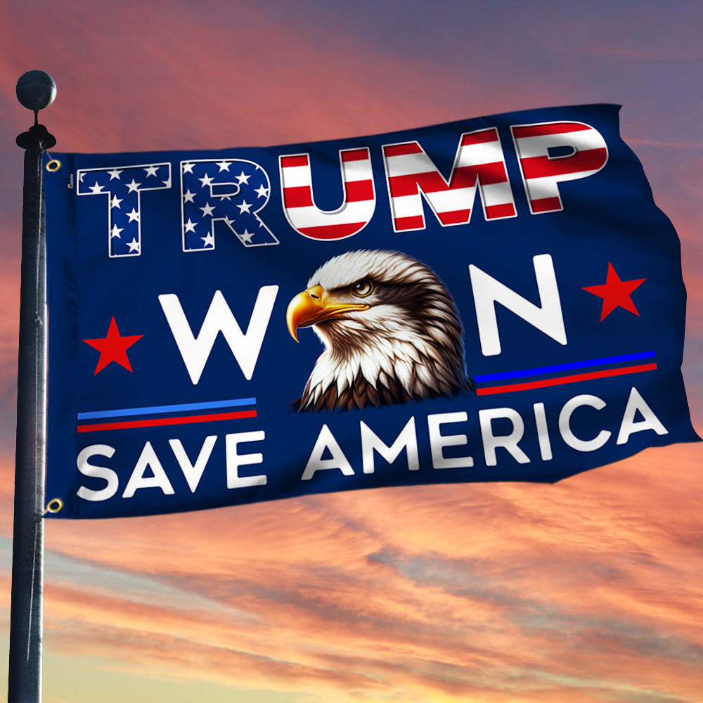 Trump Won Save America Grommet Flag – Flagwix