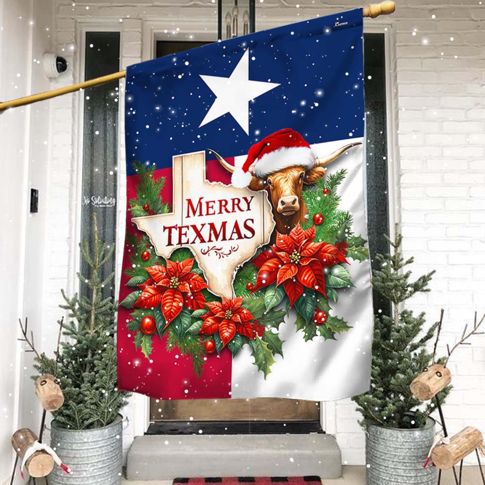 Merry Texmas Longhorns Christmas Texas Flag – Flagwix