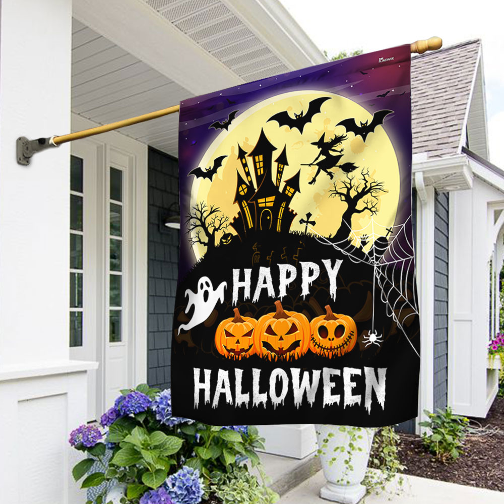 Happy Halloween Spooky Haunted House Flag – Flagwix
