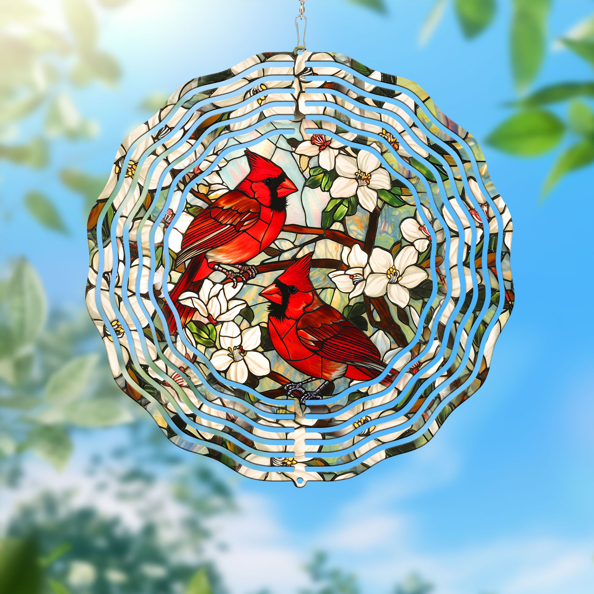 Cardinals In Flower Garden Cardinal Wind Spinner TPT2096WS – Flagwix