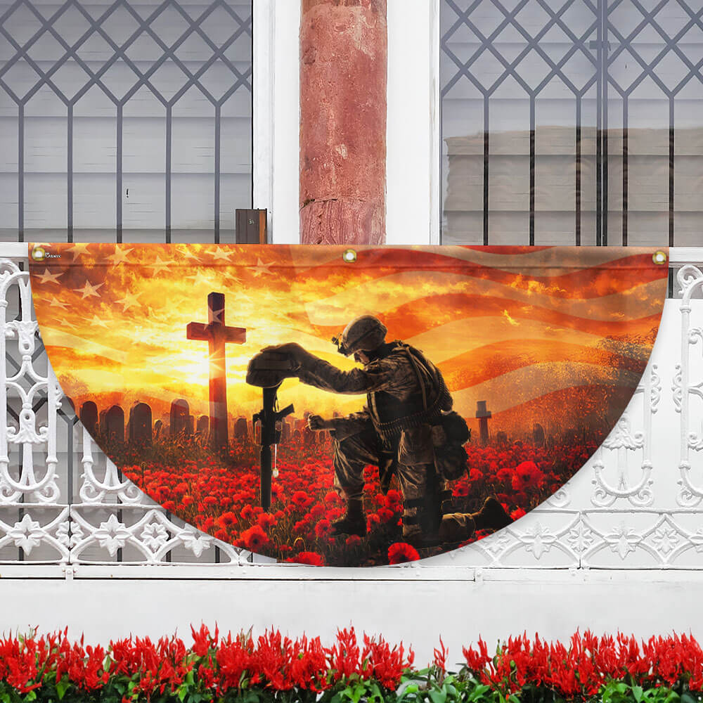 Memorial Day Honors Fallen Veterans Military Patriotic Non-Pleated Fan ...
