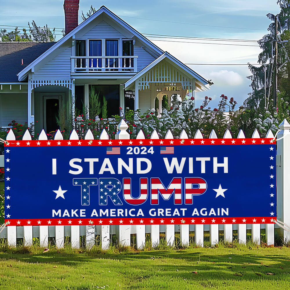 Trump 2024 Make America Great Again Stand With Trump Fence Banner MLN3 ...